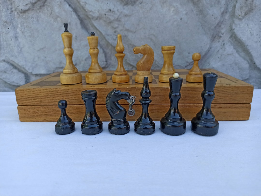 Wood Vintage Chess Set, Old Chess Sets, Vintage Game Ukraine Chess - Etsy