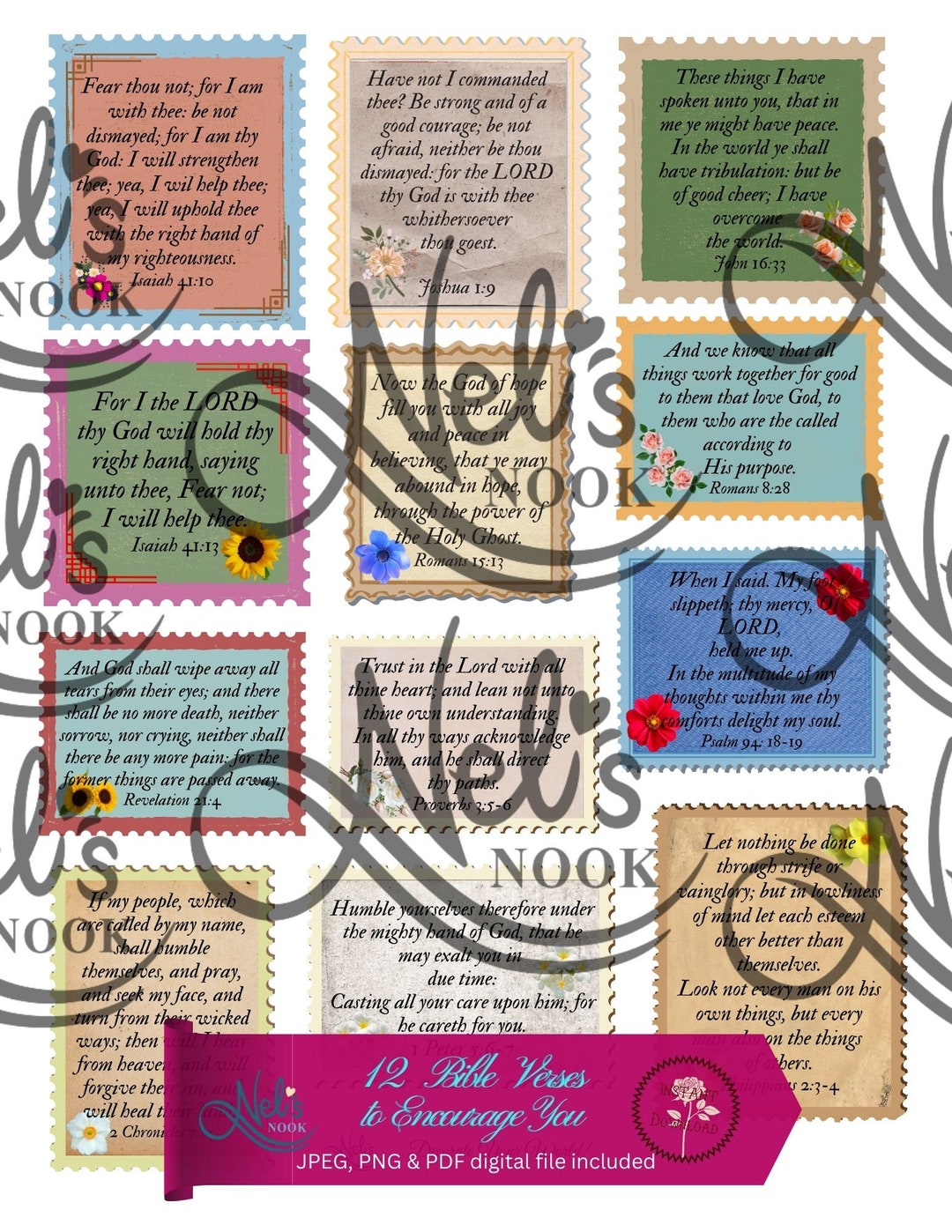 Encouraging Scripture Stamps Scripture Tags Digital Tags - Etsy