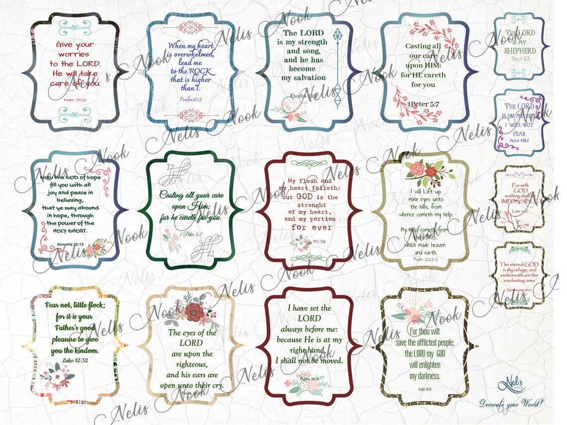 Bible Verse Tags Printable Scripture Tags Digital Tags - Etsy UK