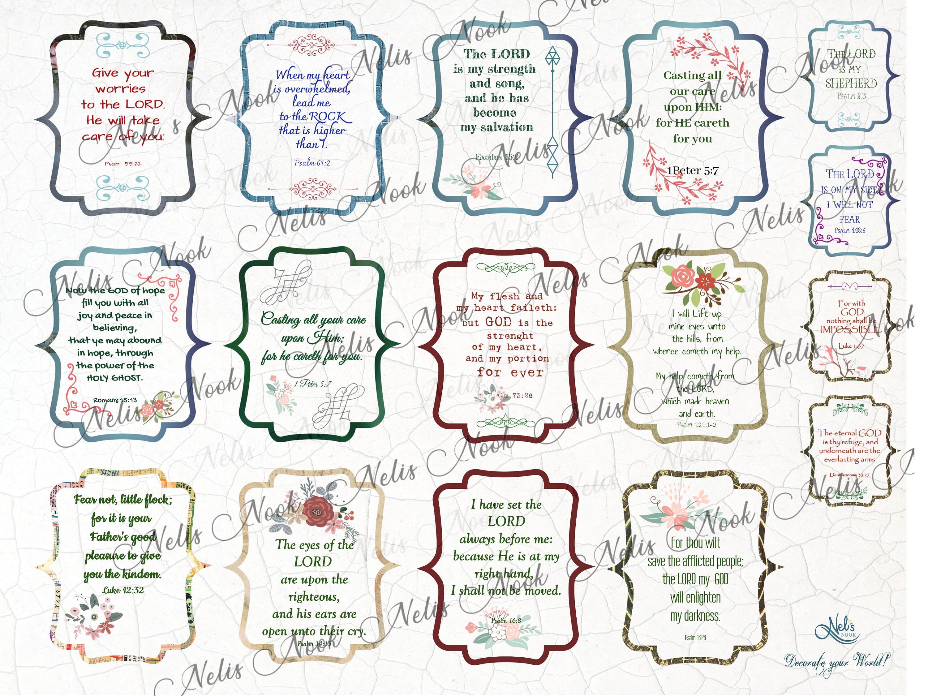 Bible Verse Tags Printable Scripture Tags Digital Tags - Etsy UK