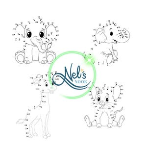 50 Cute Animals Dot to Dot Pages for Kids-animals Printable Coloring ...