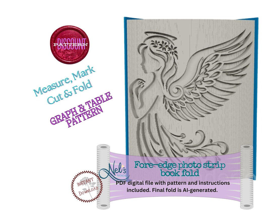 ANGEL - Table and Graph Style Pattern - Folded Book Art Pattern ...