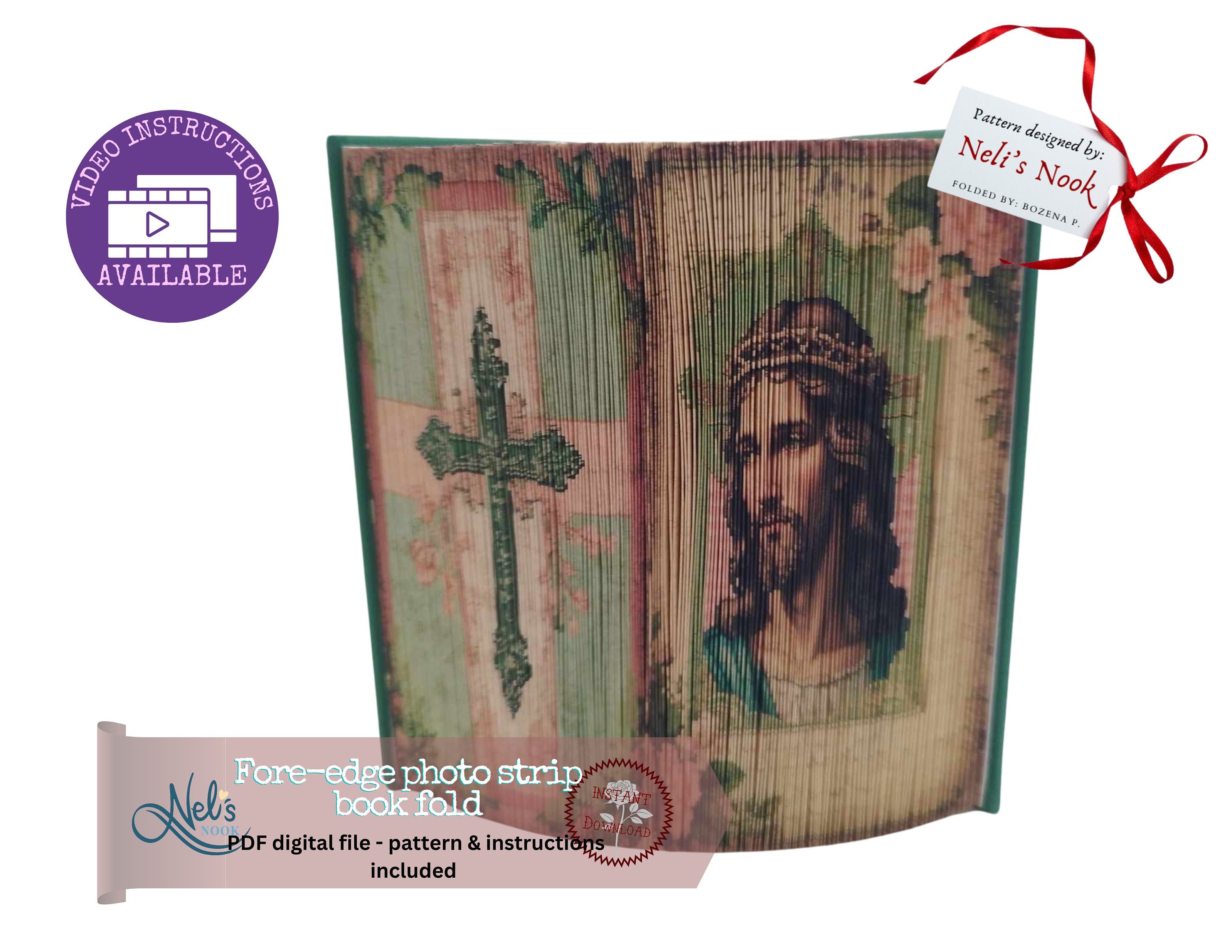 Jesus Christ - Fore-edge Photo Strip Book Fold Pattern Only - Instant ...