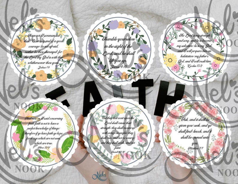 Printable Round Bible Verse Tags Scripture Tags Digital - Etsy
