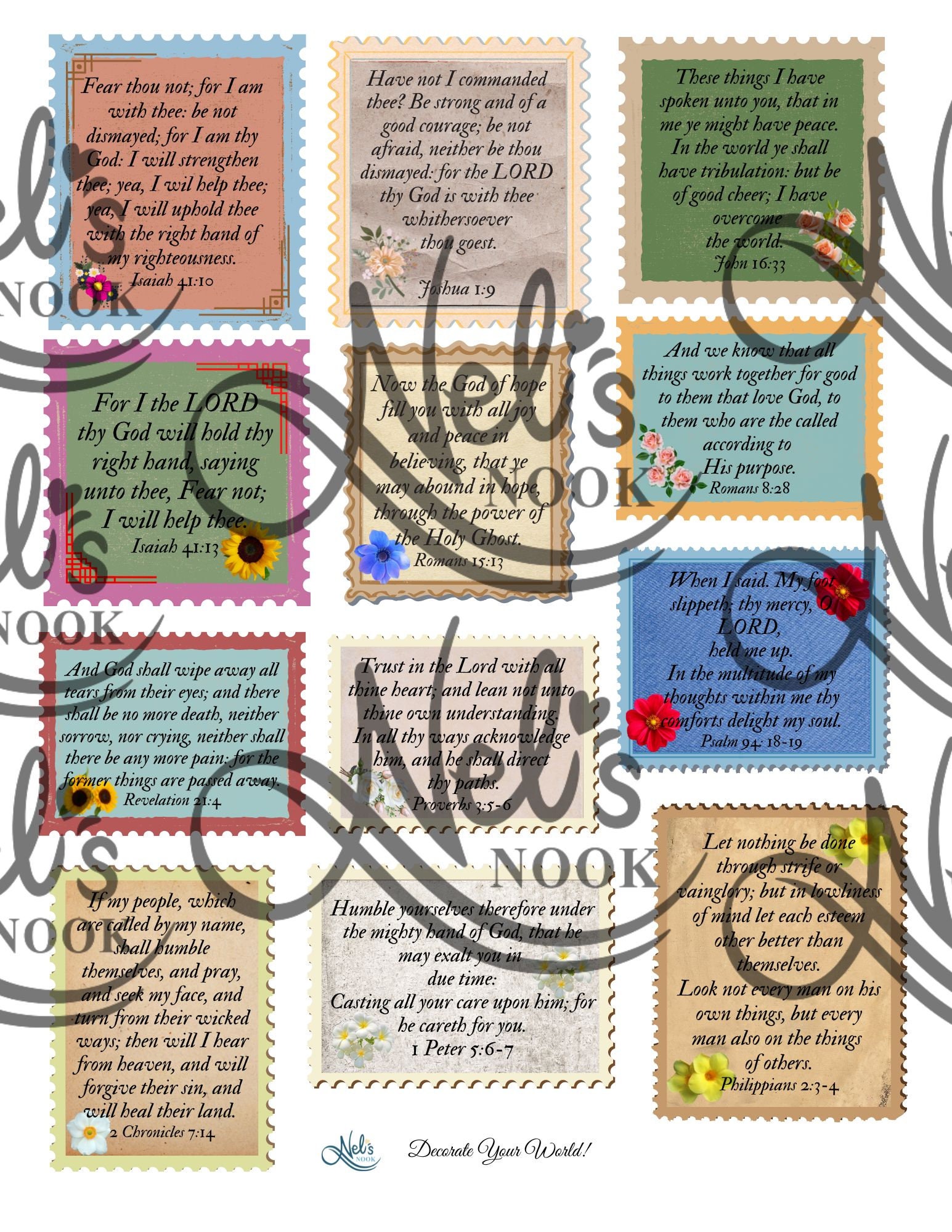Encouraging Scripture Stamps Scripture Tags Digital Tags - Etsy