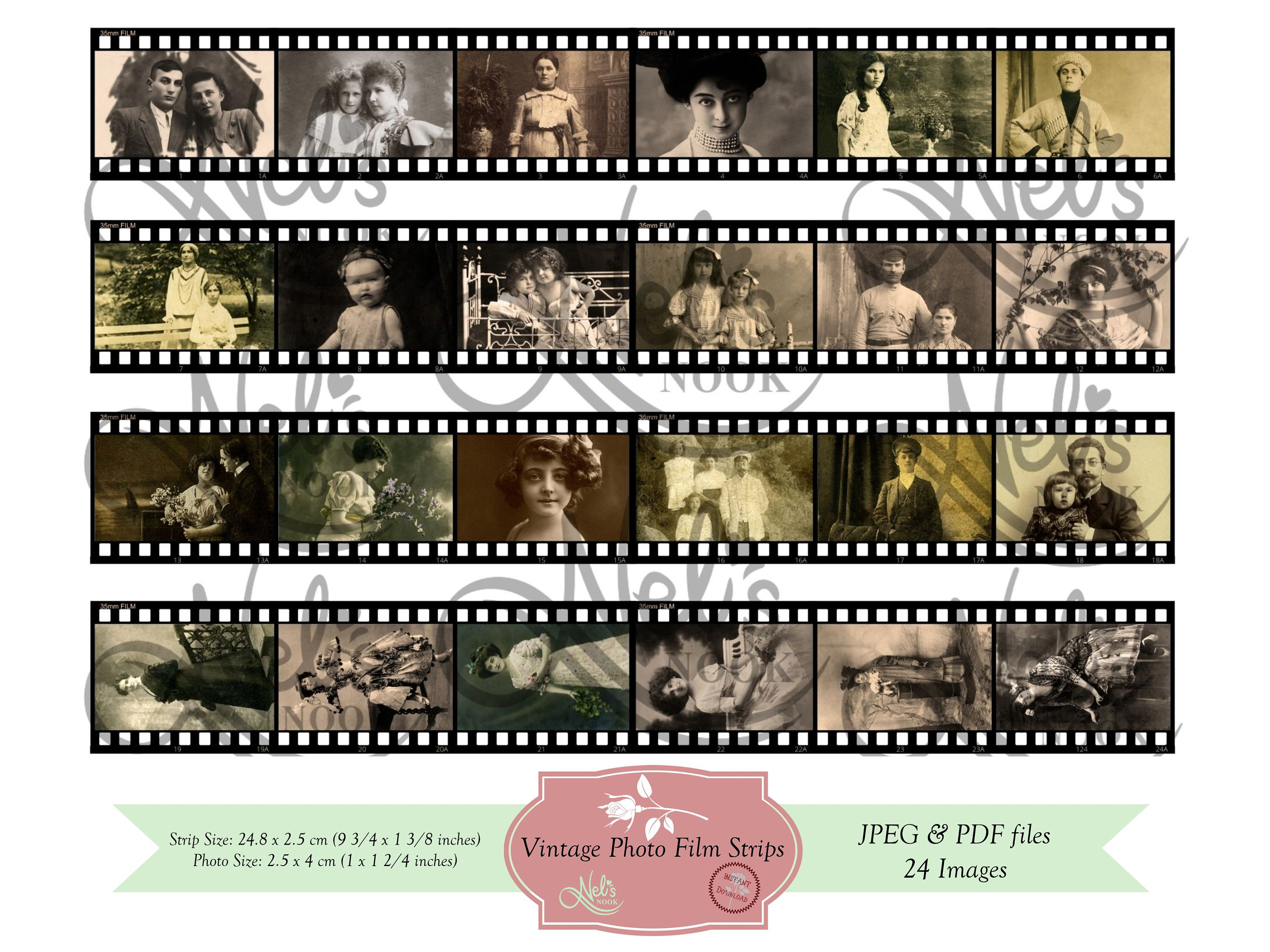 VINTAGE 1 Photo Film Strips/printable Film Strips Photo - Etsy