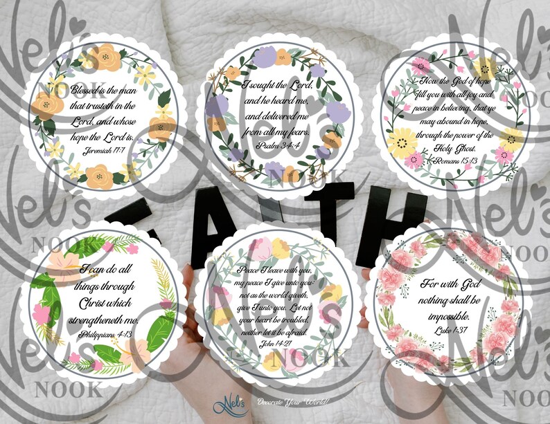 Printable Round Bible Verse Tags Scripture Tags Digital - Etsy