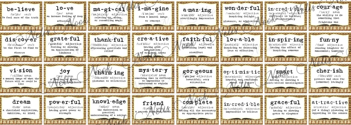 Printable Positive Word Tags, Digital Tags, Ephemera, Journal ...