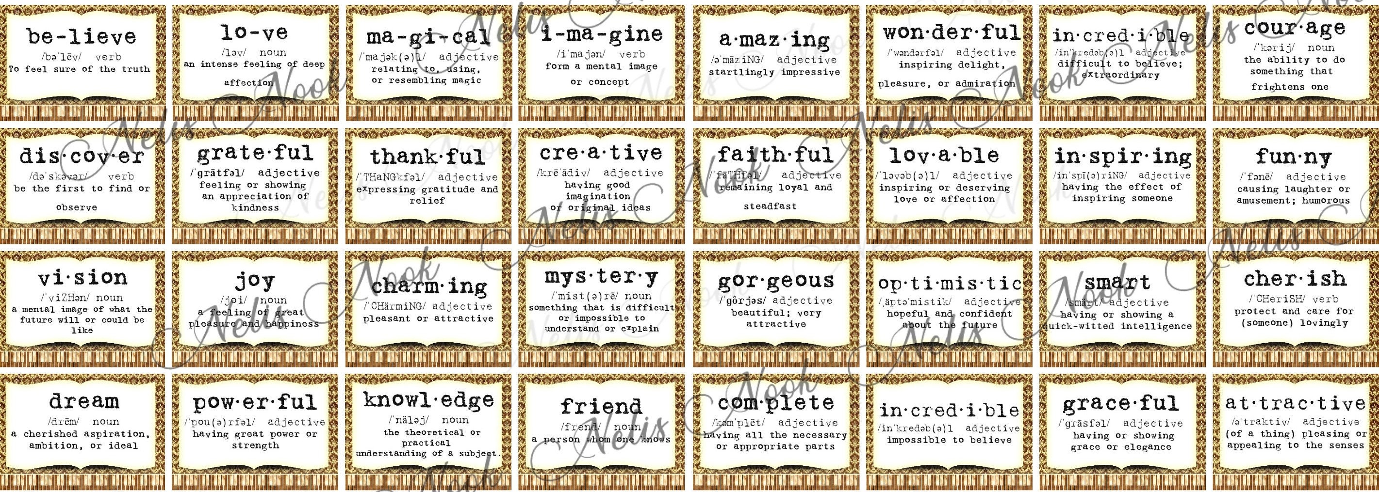 Printable Positive Word Tags, Digital Tags, Ephemera, Journal ...