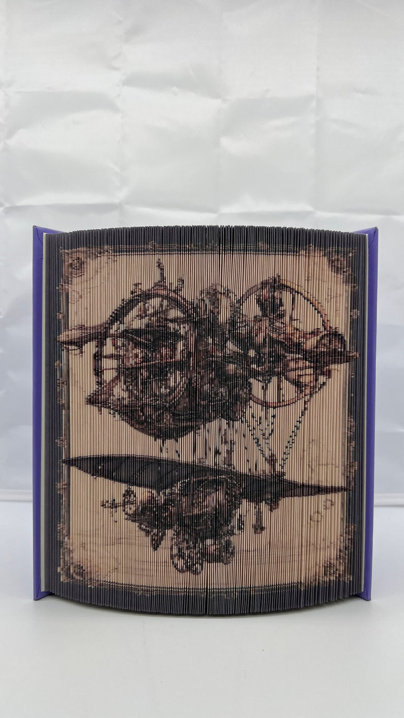 STEAMPUNK FLYING SHIP - Fore-edge Photo Strip Book Fold Pattern Only ...