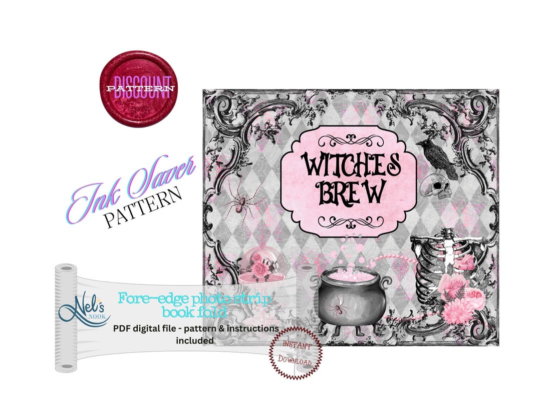 WITCHES BREW - Fore-edge Photo Strip Book Fold Pattern Only - INK Saver ...