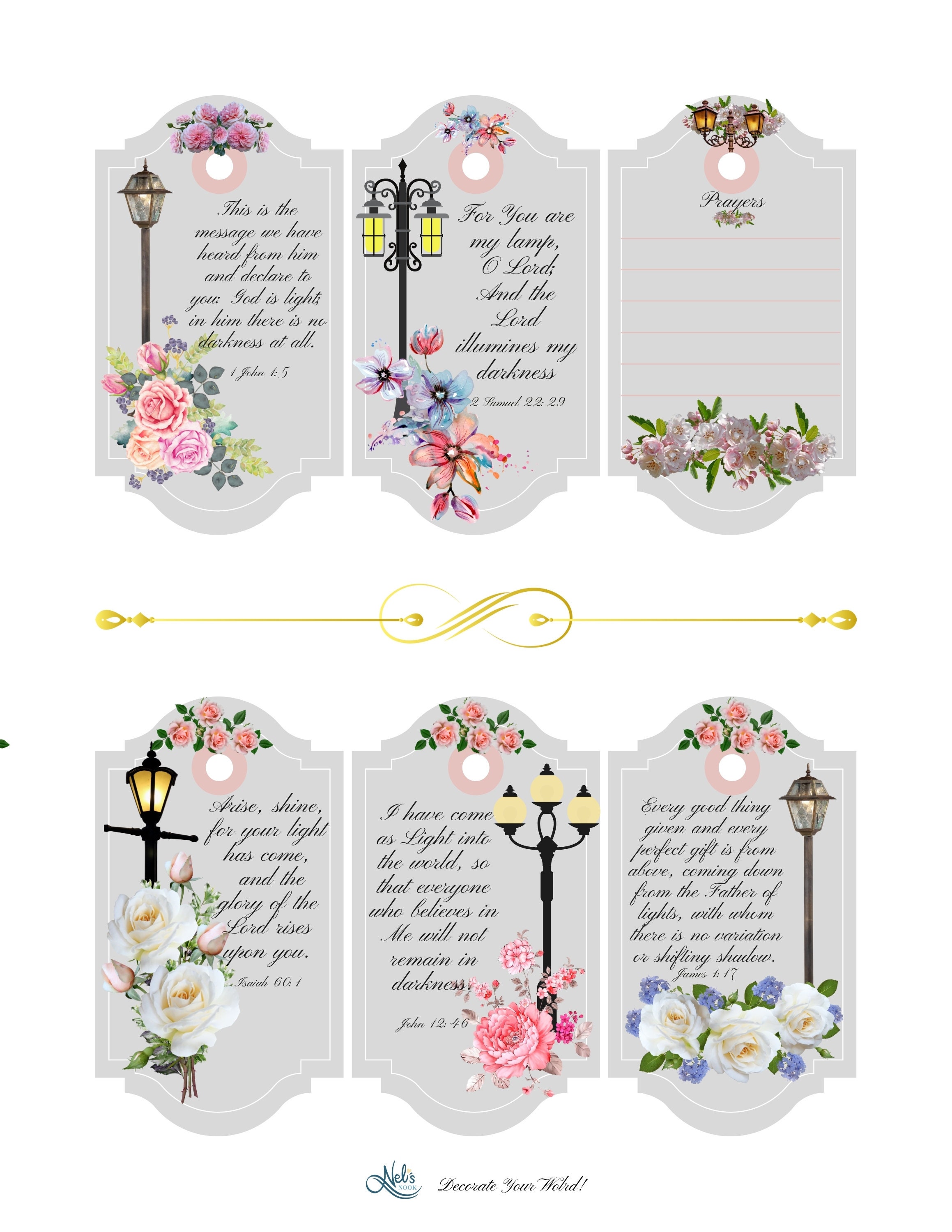 Bible Journaling Printable, Scripture Tags, Digital Tags, Embelishment ...