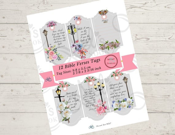Bible Journaling Printable Scripture Tags Digital Tags | Etsy