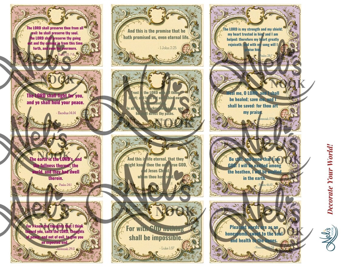 Printable Bible Verse Tags Scripture Tags Digital Tags - Etsy