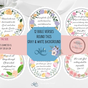 Printable Round Bible Verse Tags, Scripture Tags, Digital Tags ...