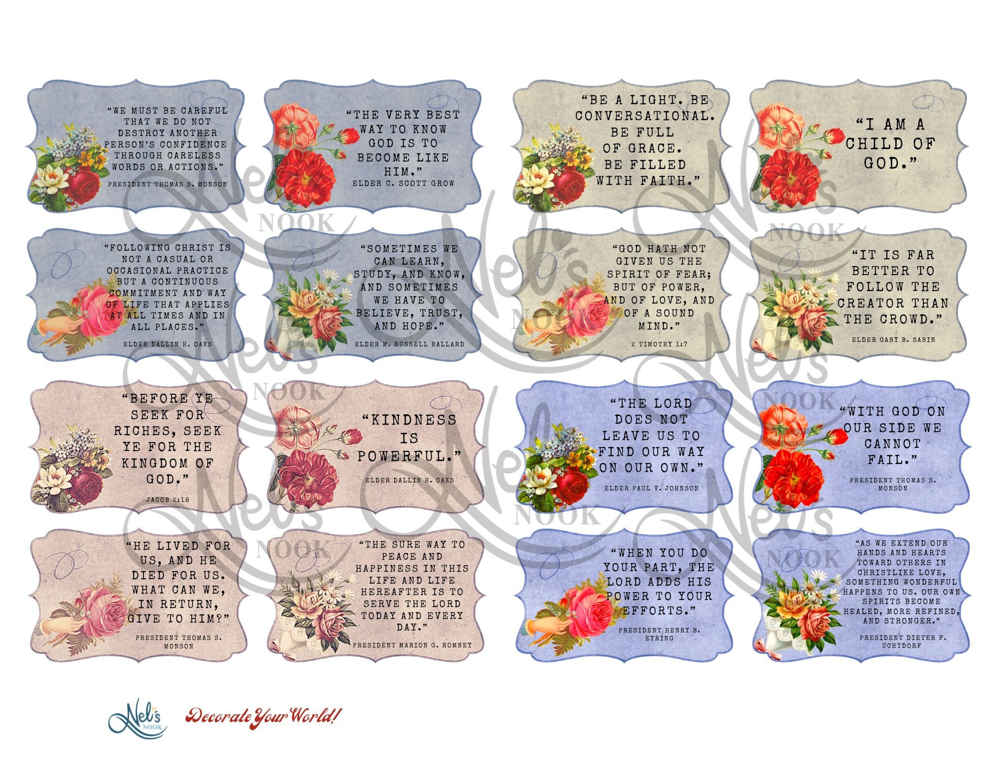 Bible Verse Tags Printable, Scripture Tags, Digital Tags, Ephemera ...