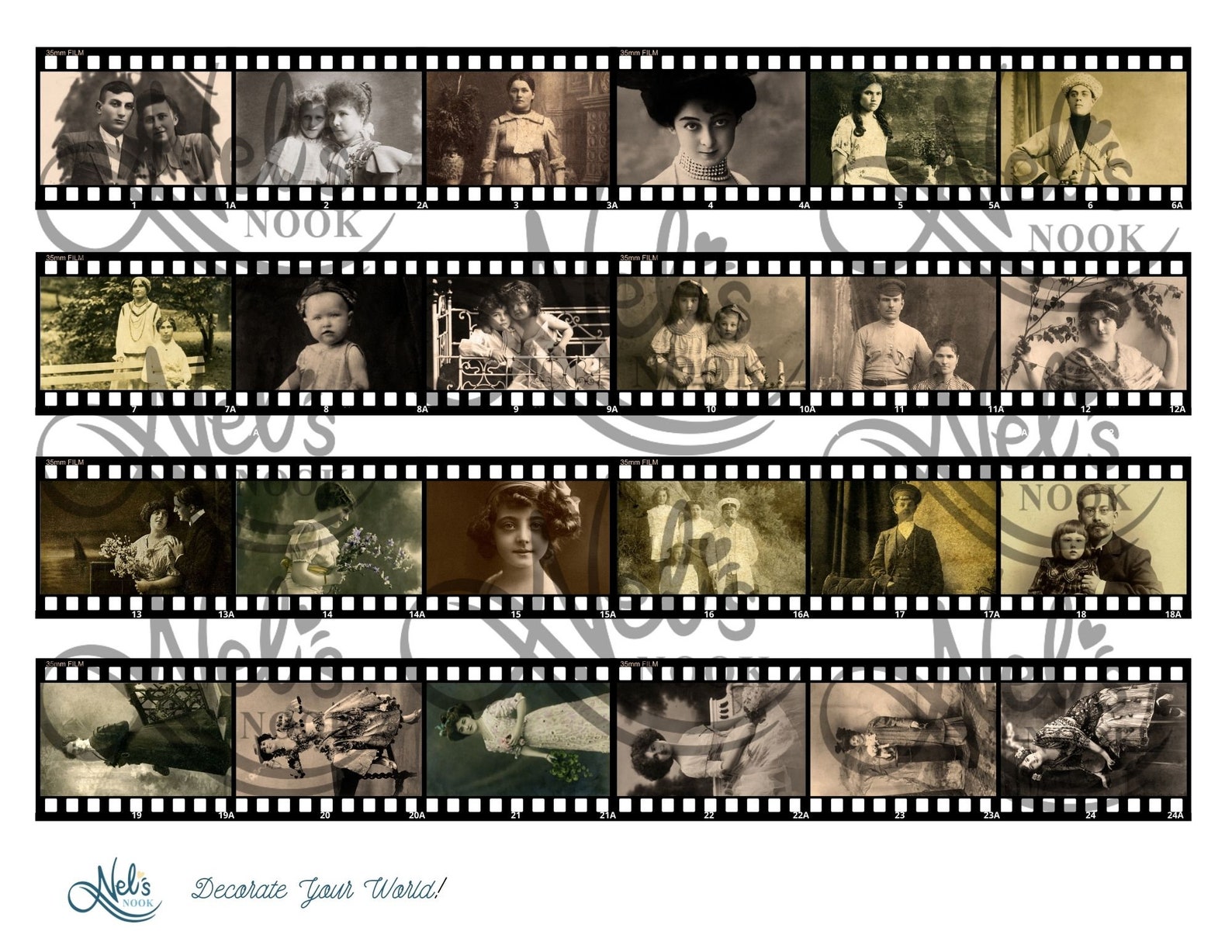 VINTAGE 1 Photo Film Strips/printable Film Strips Photo - Etsy