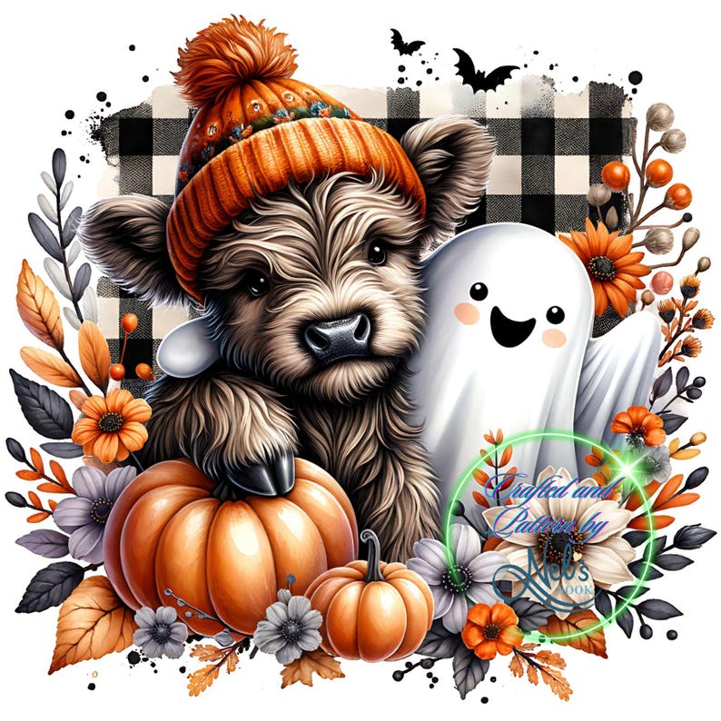 Fall Cow Ghost Hug - Fore-edge Photo Strip Book Fold Pattern Only - INK ...
