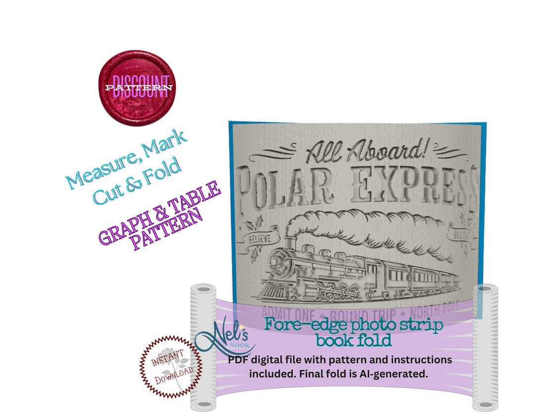 POLAR EXPRESS - Table & Graph Style Pattern - Folded Book Art Pattern ...