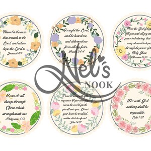 Printable Round Bible Verse Tags, Scripture Tags, Digital Tags ...