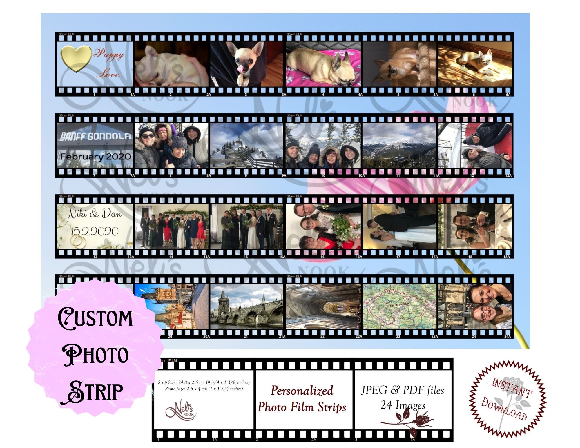 CUSTOM & PERSONALIZED Film Strips/printable Film Strips, Digital ...