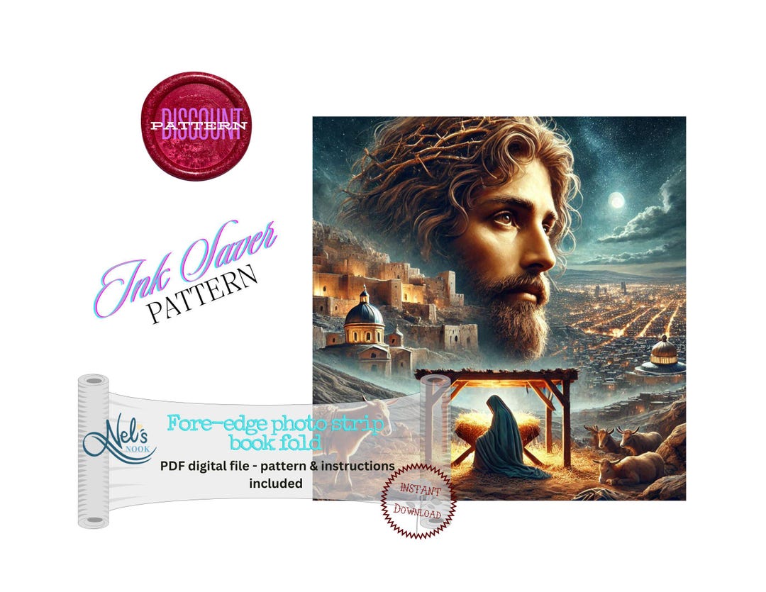 JESUS 2 - Fore-edge Photo Strip Book Fold Pattern Only - INK Saver ...