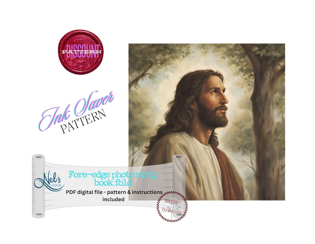 JESUS - Fore-edge Photo Strip Book Fold Pattern Only - INK Saver ...