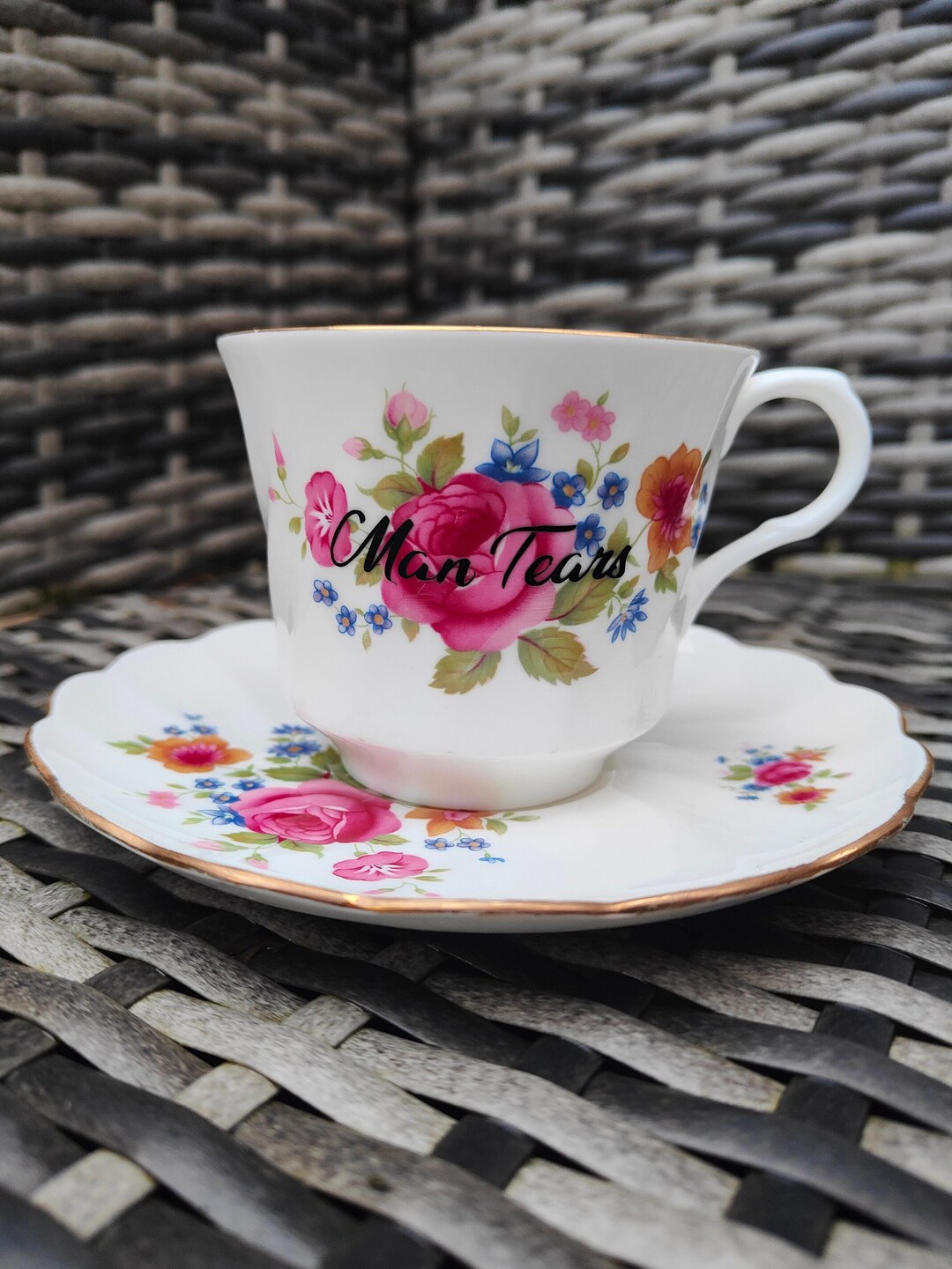 Man Tears Tea Set Crude Crockery Swear Teacup and Saucer - Etsy
