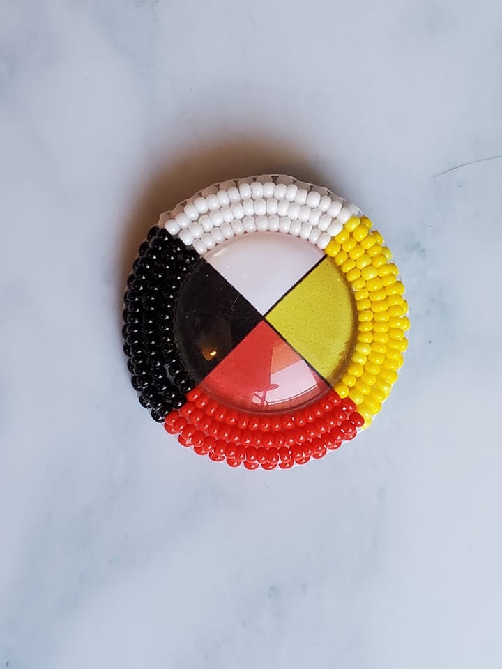 Beaded Medicine Wheel Pin Indigenous First Nations Native - Etsy