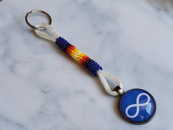 Métis Beaded Keychain Indigenous First Nations Native - Etsy