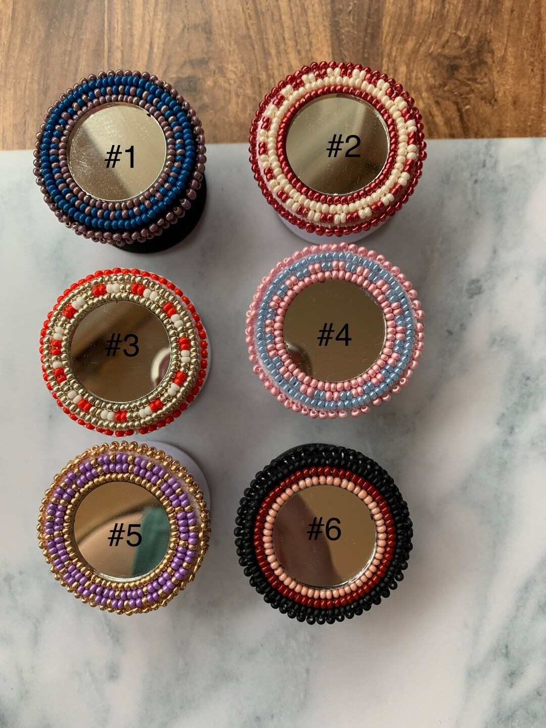 Beaded Handmade Phone Grip Mirror Stylish Adult Teens Gift Accessories ...