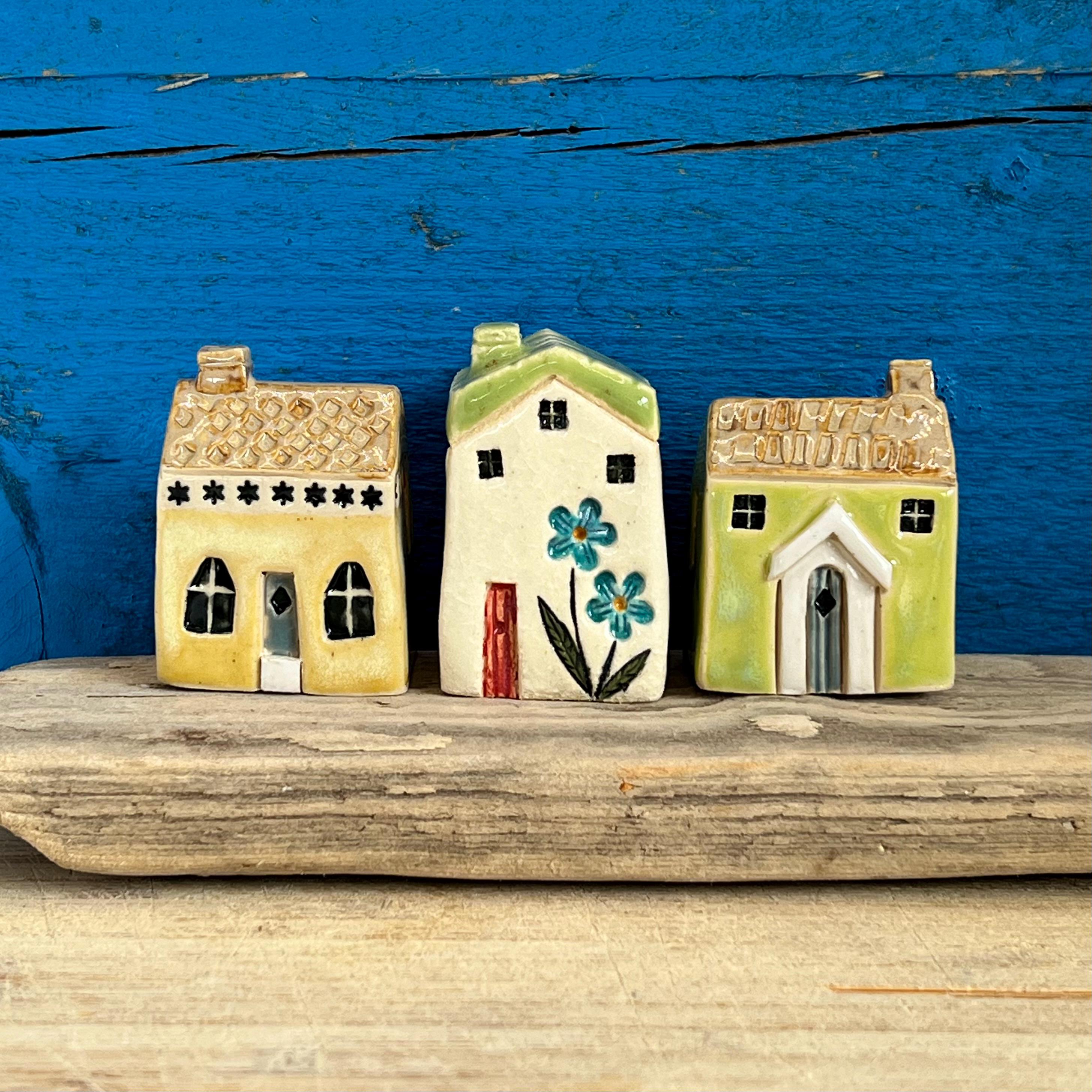 One Handmade Miniature Ceramic House, Pottery Village. Rainbow Village ...