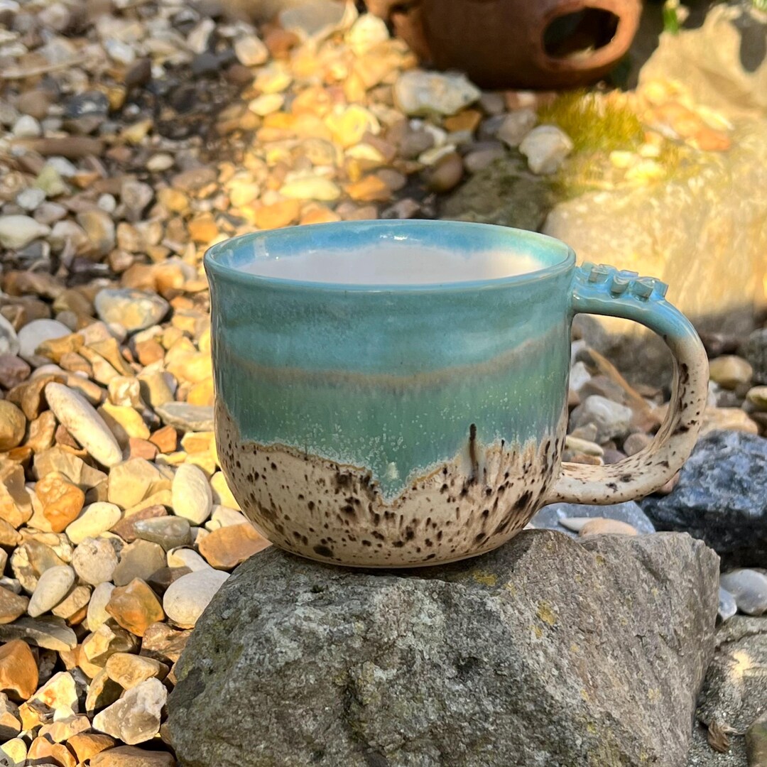 Coastal Inspired Small Ceramic Handmade Cup, 180ml 6oz, Coffee Lover ...