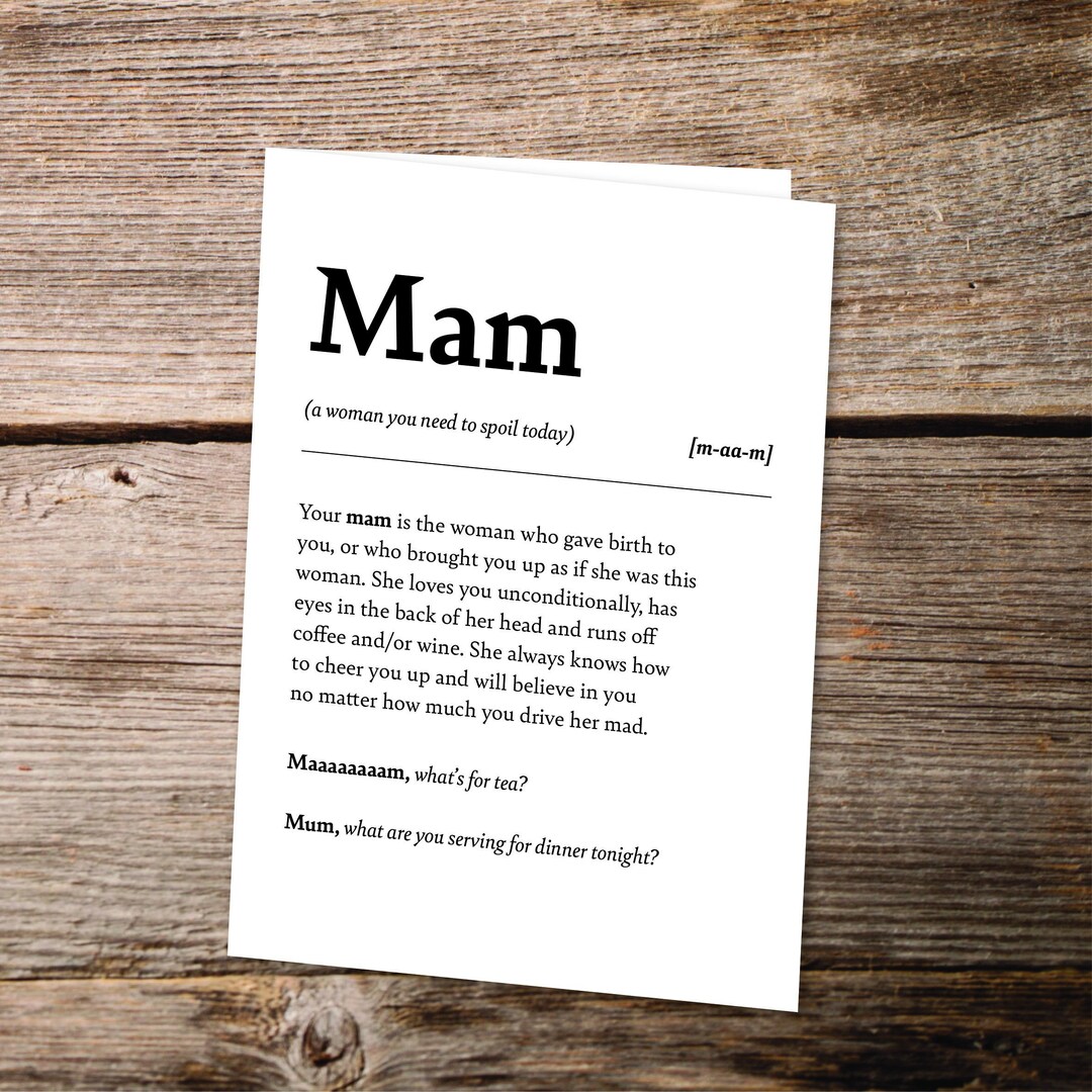 Mam Definition Mother's Day Card - Etsy UK