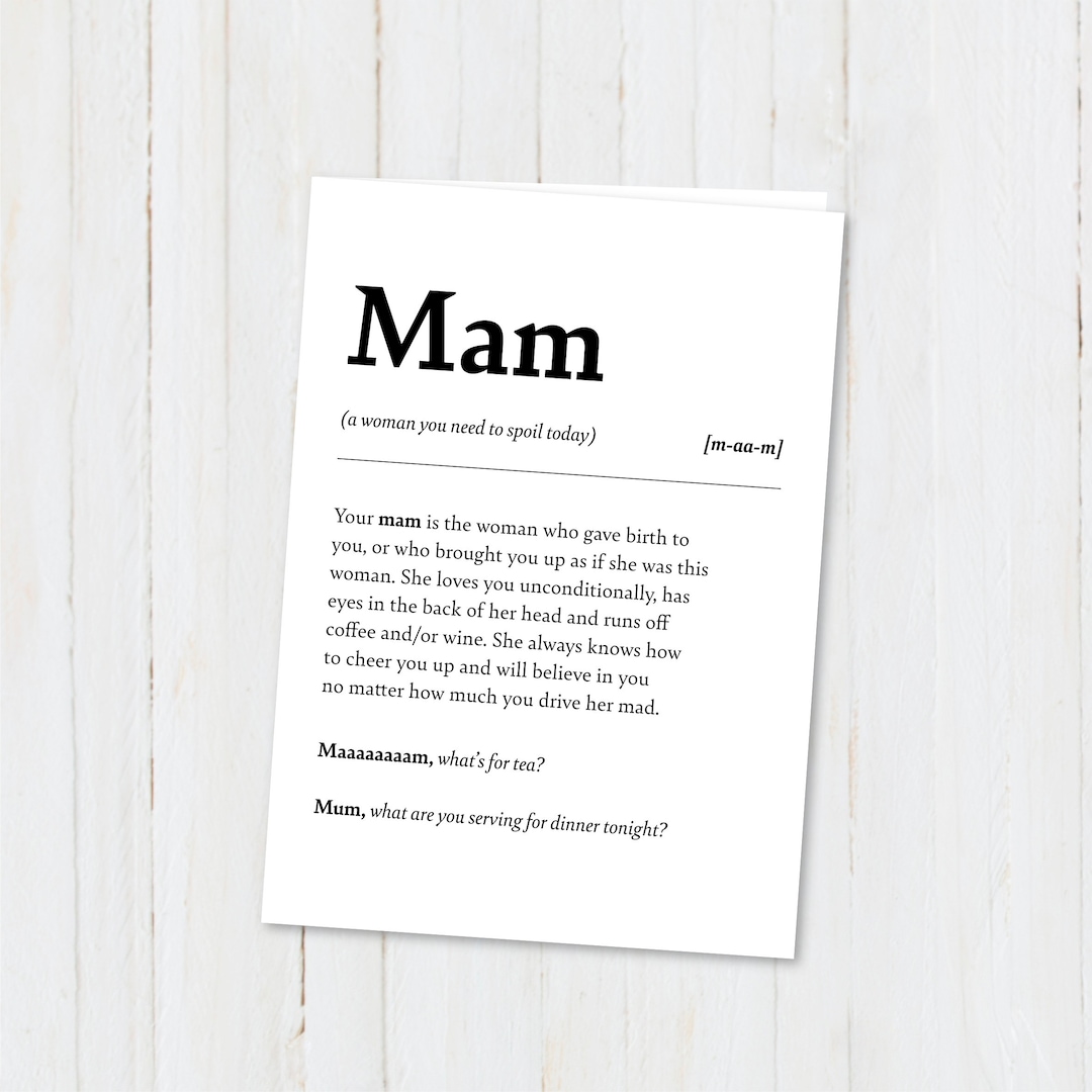 Mam Definition Mothers Day Card - Etsy