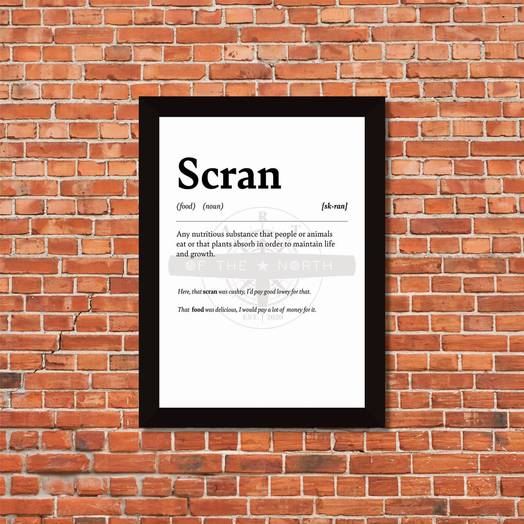 Geordie Words Scran Definition - Etsy UK