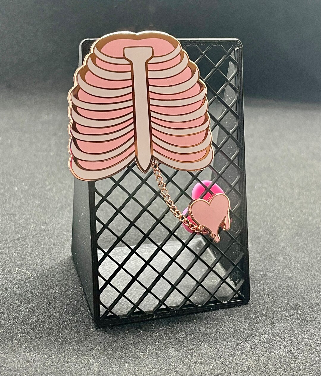 Rib Cage and Heart Enamel Pin Set - Etsy