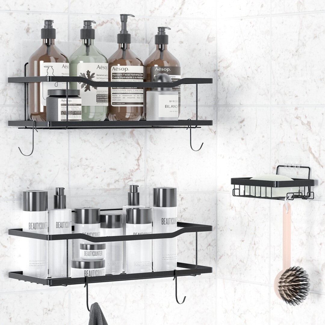 Iqatom Shower Caddy Shelf Organizer, Can Be Wall-mounted Without Holes ...