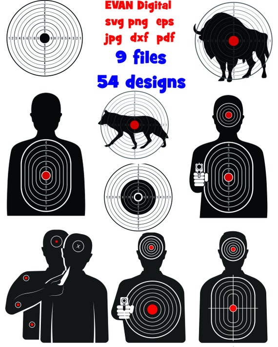 Shooting Target Svg Png Eps Dxf Pdf Jpg Target Svg Gun Target | Etsy
