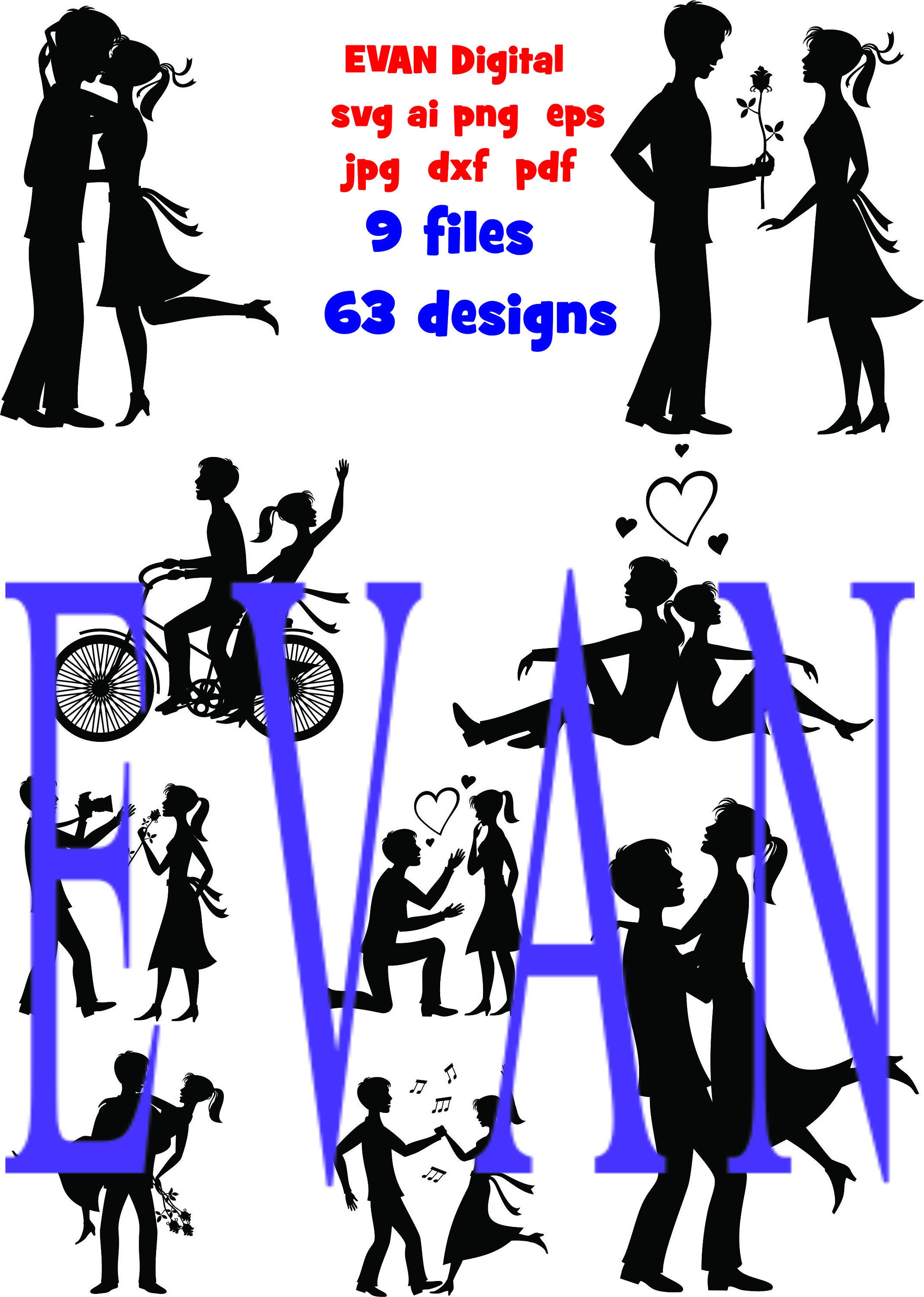 Couples 2 Svg Png Jpg Dxf Eps Pdf Ai Couple Gift Anniversary Gift for ...
