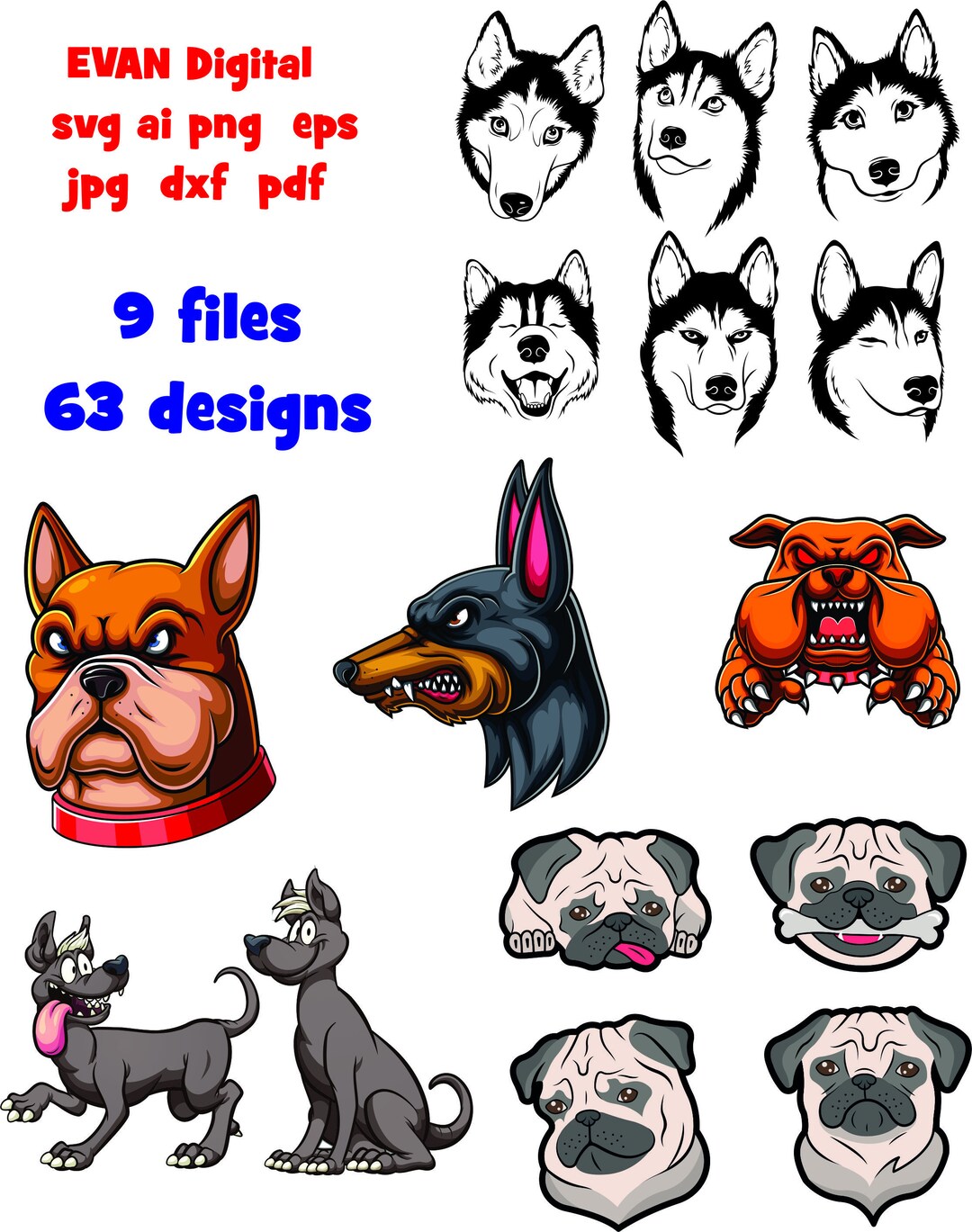Chiens svg ai png eps dxf pdf jpg 2 Cadeaux pour chiens Chemises pour ...