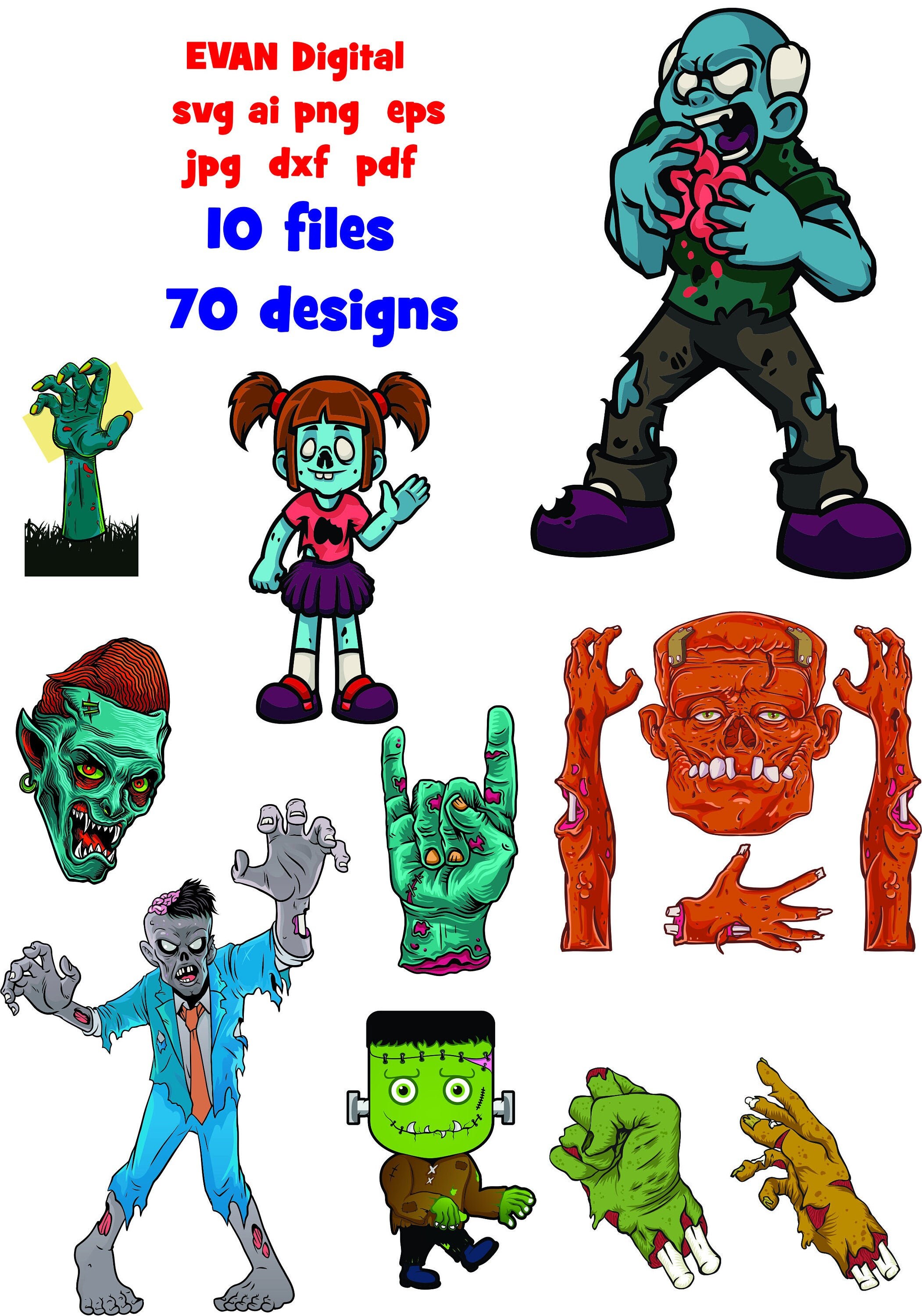 Zombies Svg Ai Png Eps Dxf Pdf Jpg Zombi 2 Human Technology Labor ...