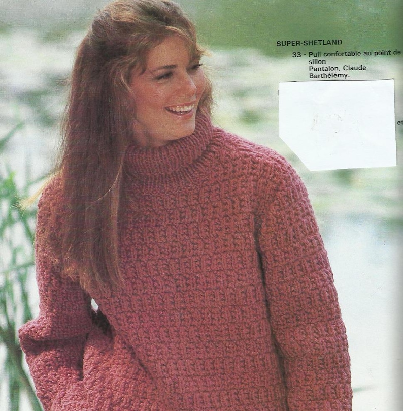 Modèle PULL Au Point De Sillon Alterné Vintage 1981, Tailles 38 à 42 Et ...