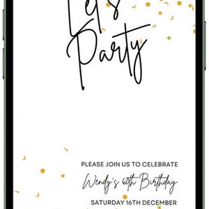 Let's Party Invitation Editable Birthday Party Invitation, Surprise ...
