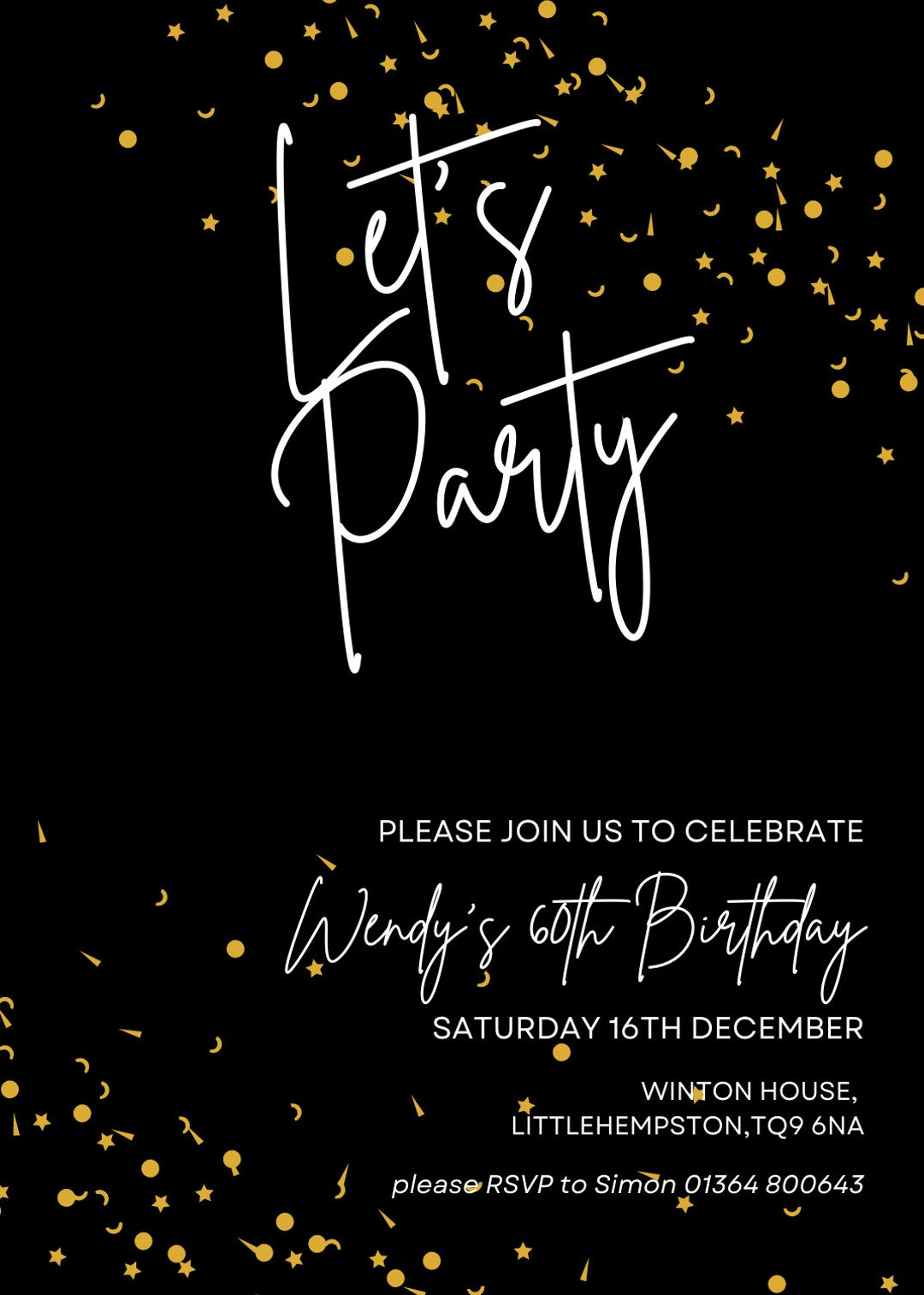 Let's Party Invitation Editable Birthday Party Invitation, Surprise ...