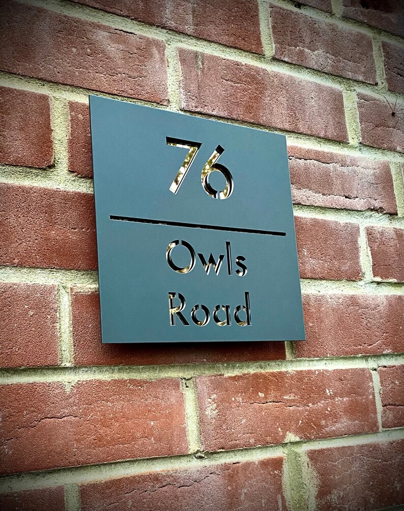 Acrylic House Address Sign With House Number & Road Name - Etsy