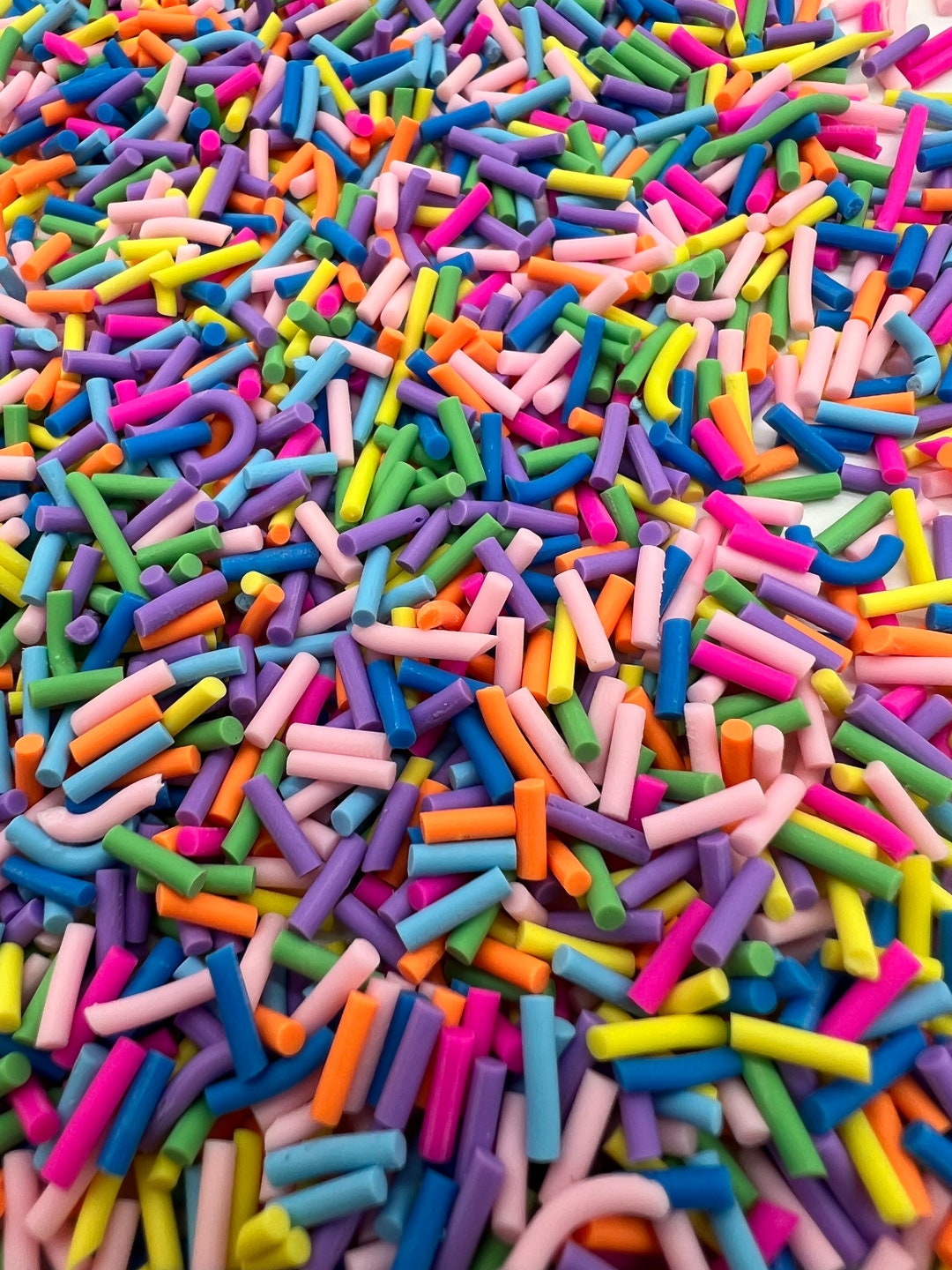 Rainbow Mix Clay Sprinkles, Fake Sprinkles, Polymer Sprinkles ...