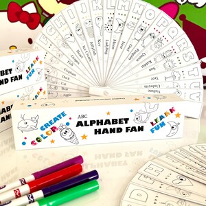 ABC Alphabet Montessori Folding Fan for Children. Handheld Kids ...