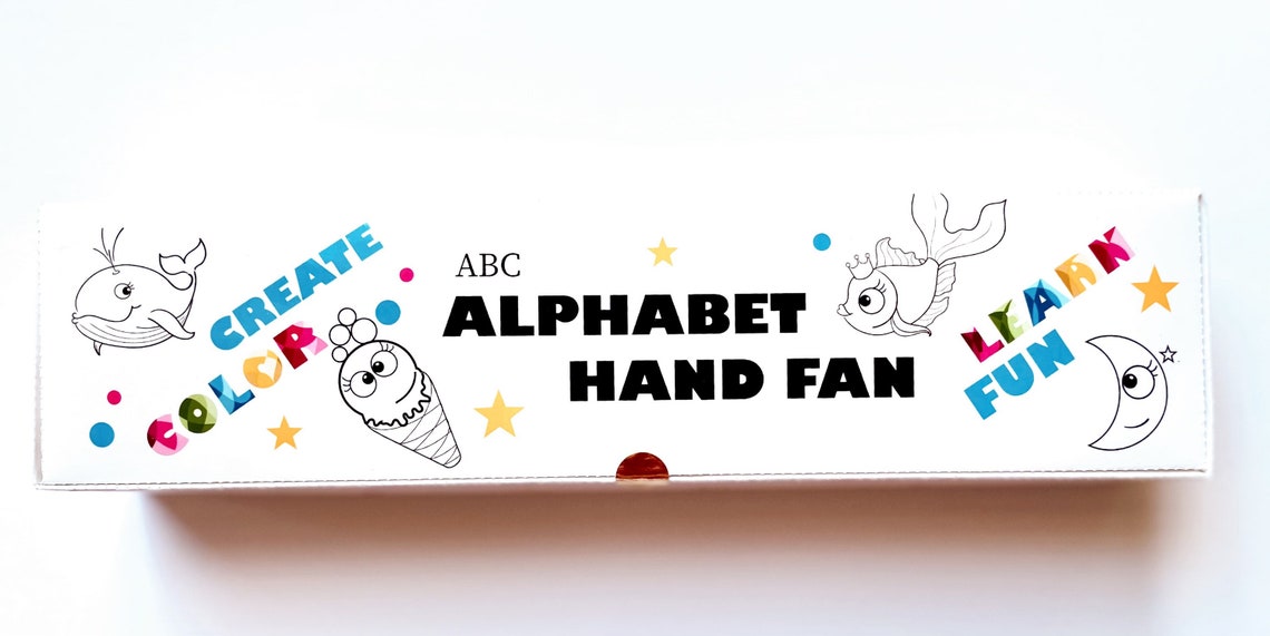 ABC Alphabet Fan for Children. Coloring Paper Hand Fan Learn - Etsy