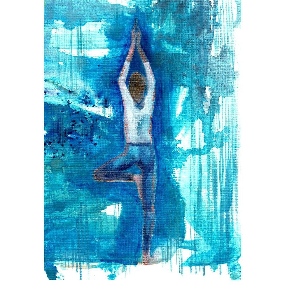 Yoga painting original art or print A6 Framed | Etsy